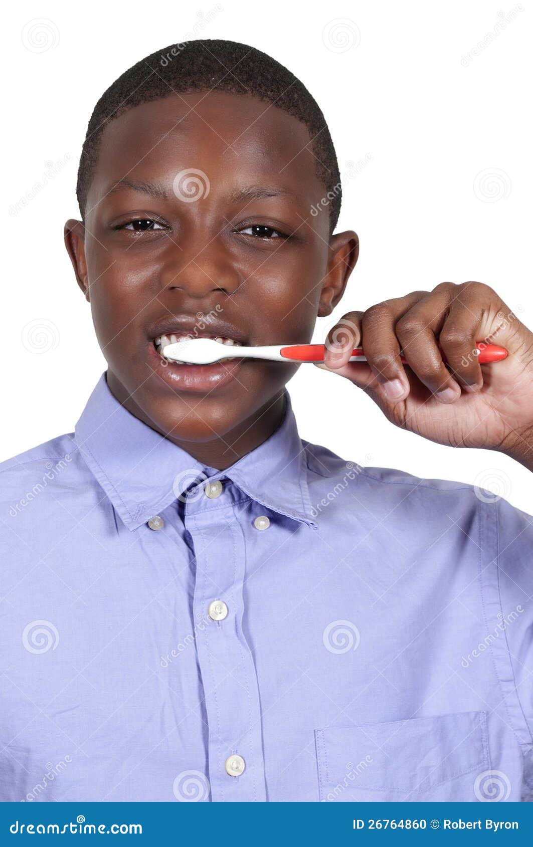 Teenage Boy Brushing Teeth stock photo. Image of diverse - 26764860
