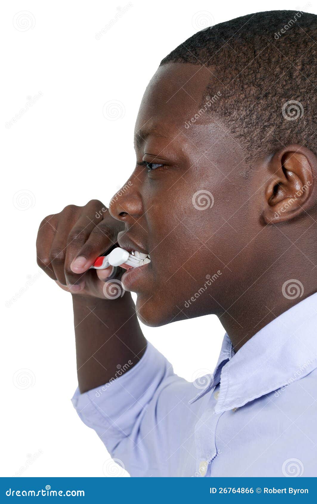 Teenage Boy Brushing Teeth stock photo. Image of care - 26764866