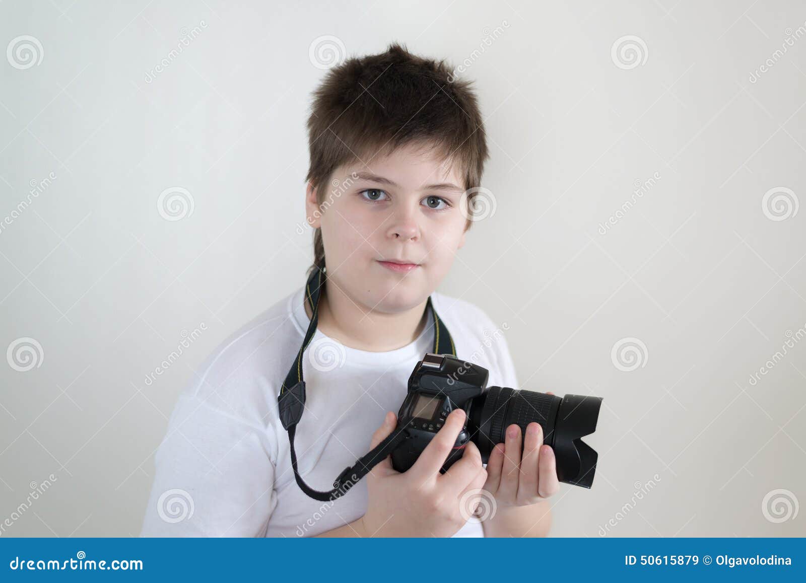Teenage Boy with Camera on Light Stock Image - Image of nice, bright ...