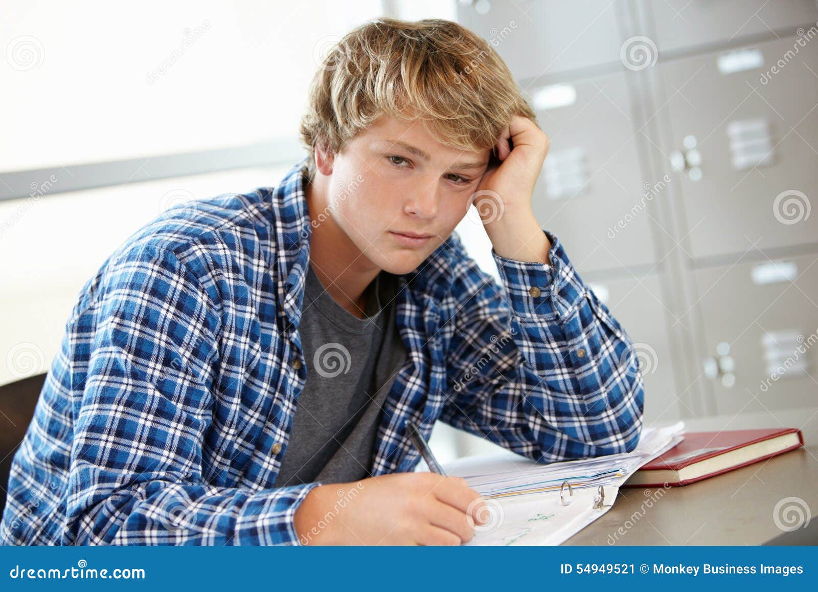 Teenage boy in class stock image. Image of caucasian - 54949521