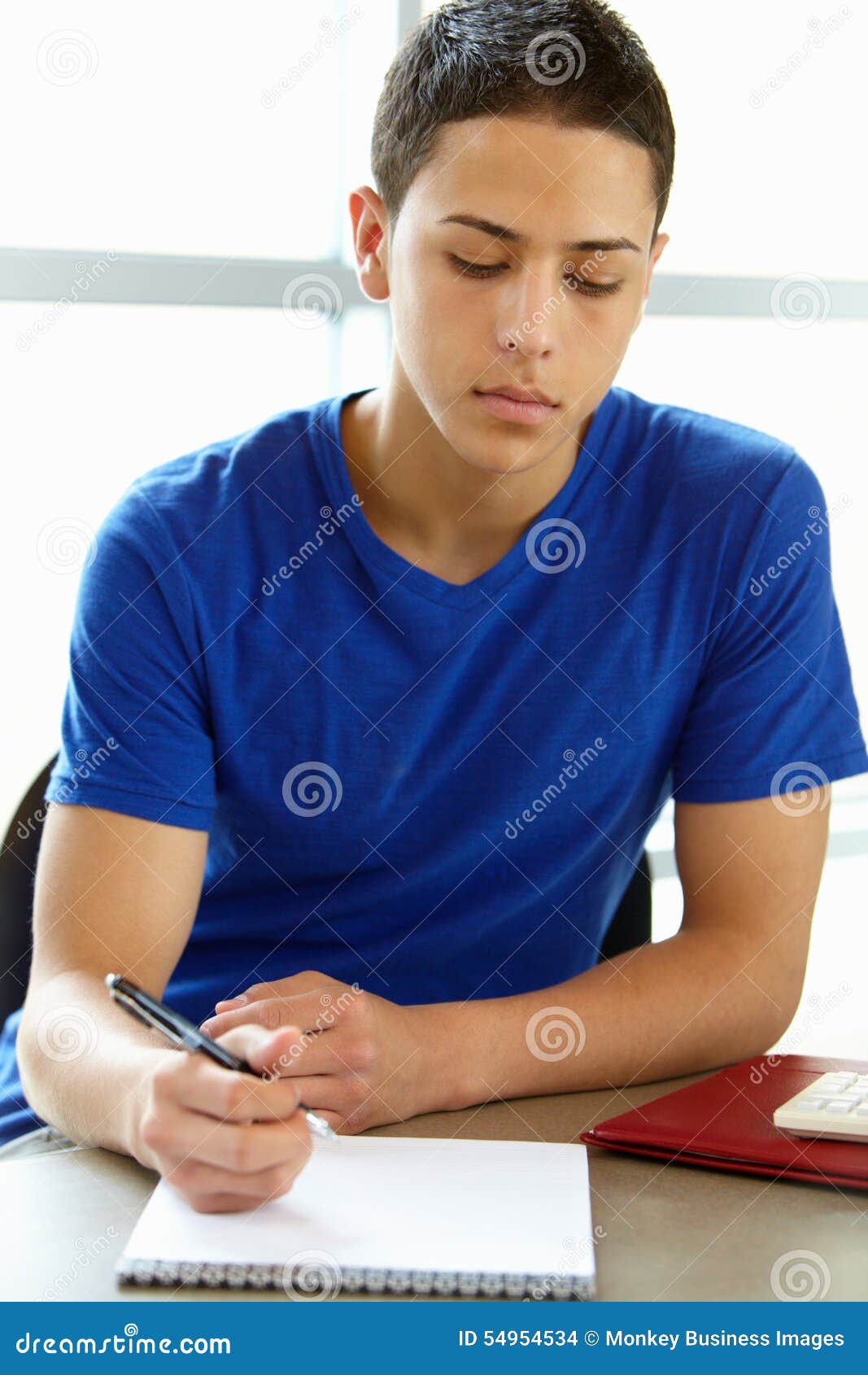 Teenage boy in class stock photo. Image of teenager, portrait - 54954534