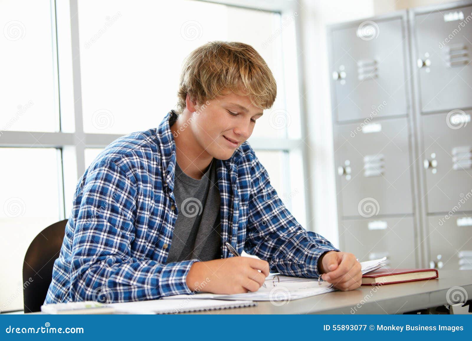 Teenage boy in class stock image. Image of classroom - 55893077