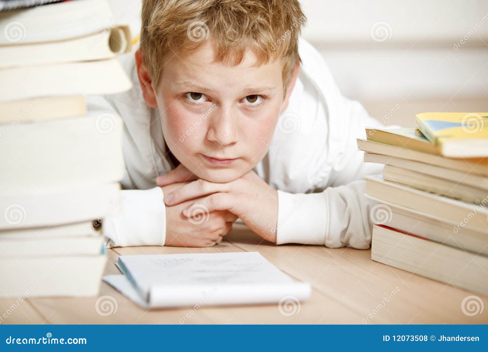 Teenage Boy Doing His Homework Stock Photo - Image of expression, male ...