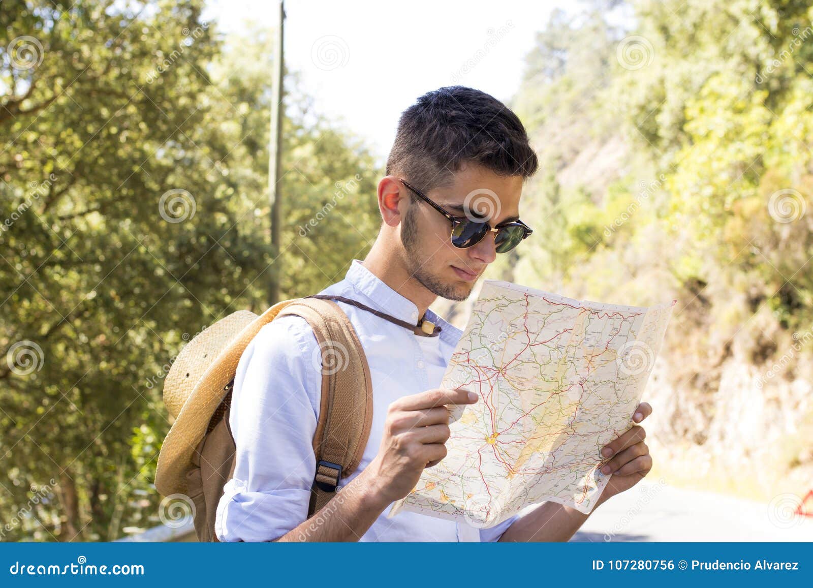 Boy reading map stock photo. Image of exploring, reading - 107280756
