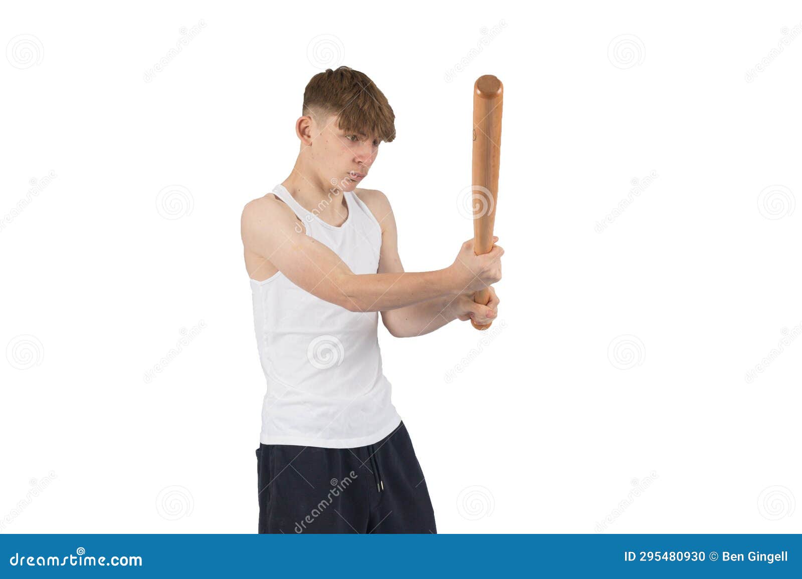 Teenage Boy Holding a Baseball Bat Stock Photo - Image of teen, muscles ...