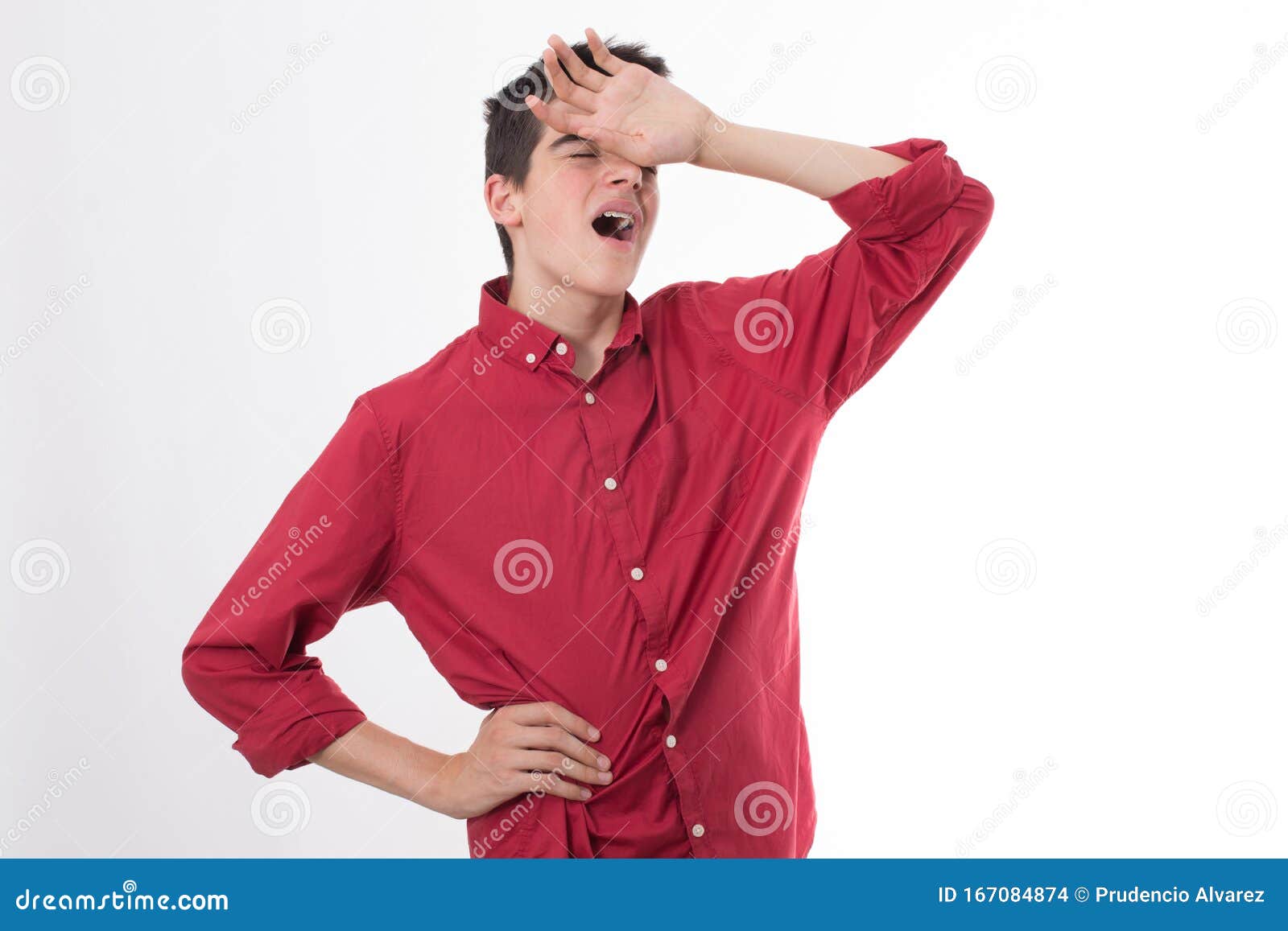 Teenage Boy Isolated with Pain Expression Stock Photo - Image of ...