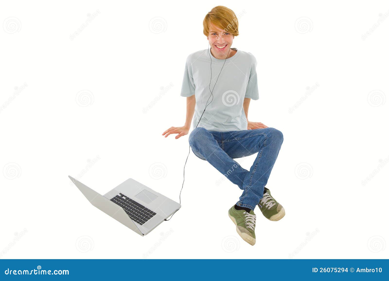 Teenage boy with laptop stock photo. Image of caucasian - 26075294
