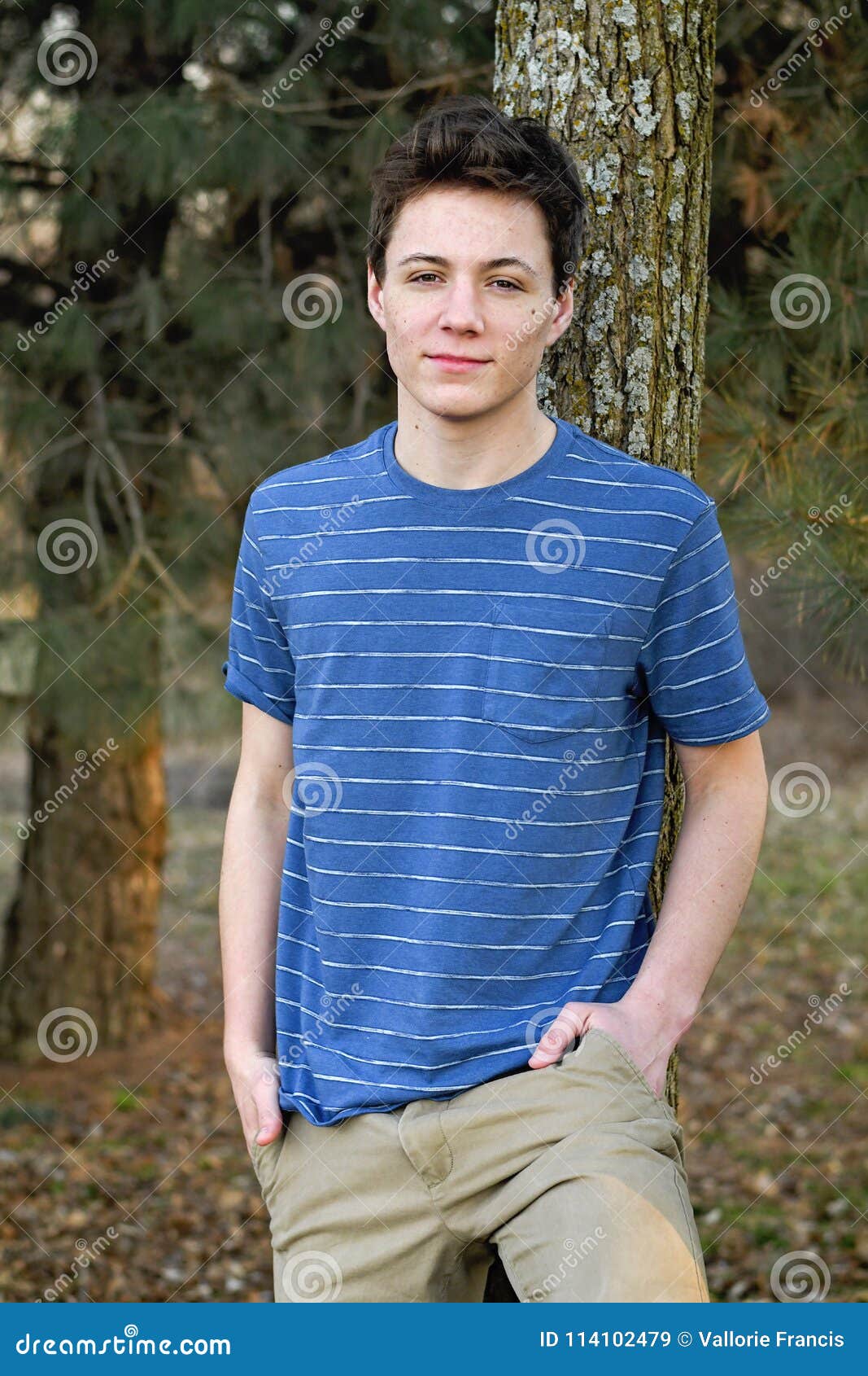 Teenage boy stock image. Image of tree, pose, leaning - 114102479