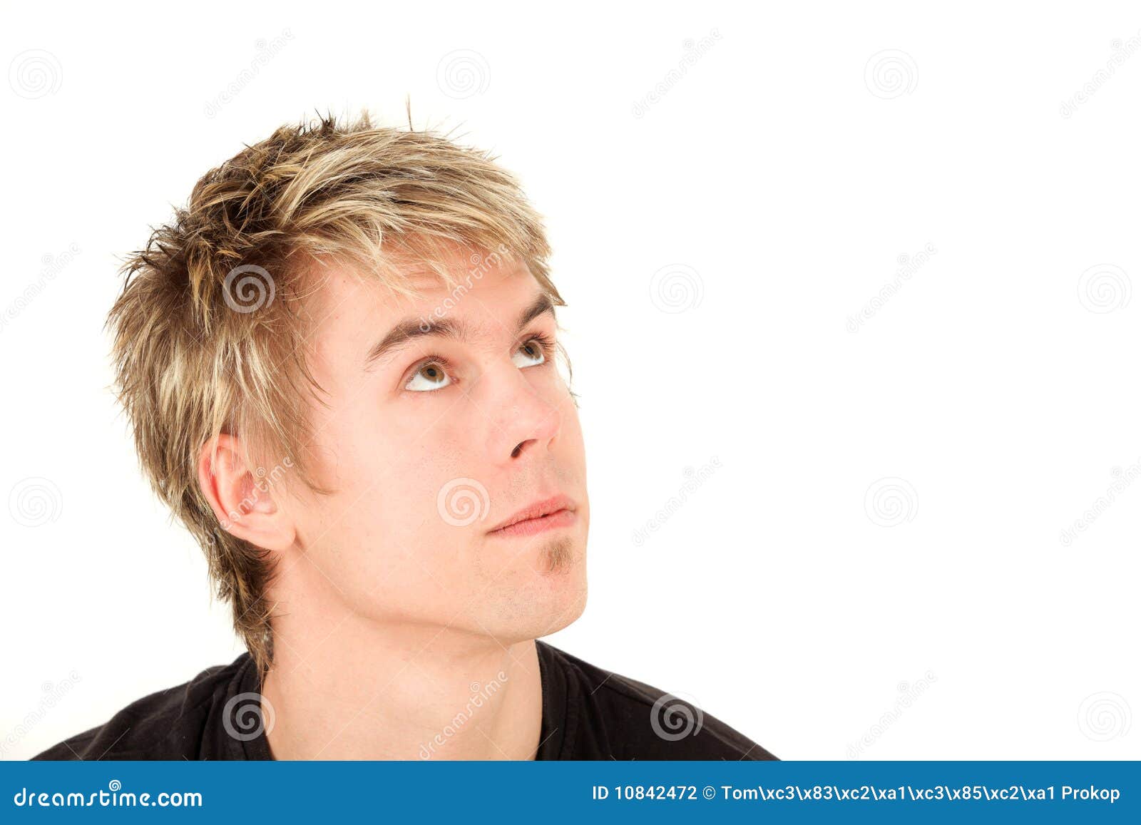 Teenage boy looking up stock photo. Image of adult, headshot - 10842472