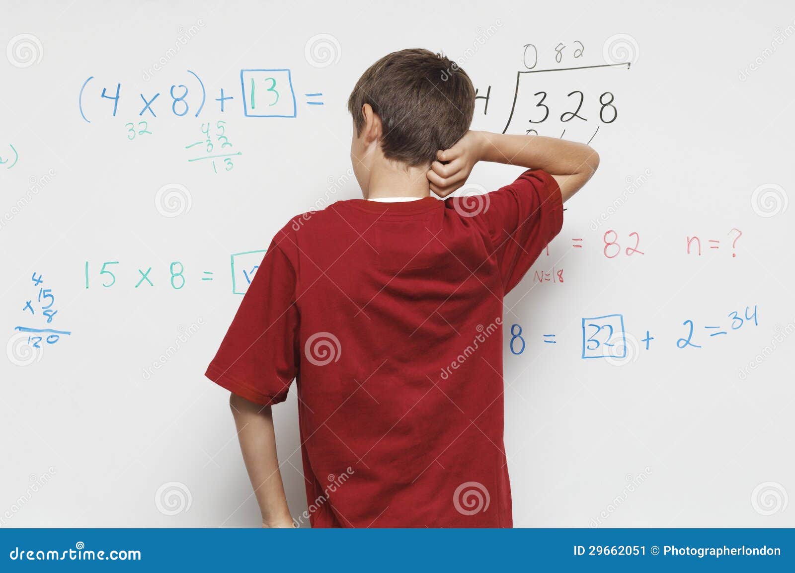 Teenage Boy Scratching Head Stock Image - Image of school ...