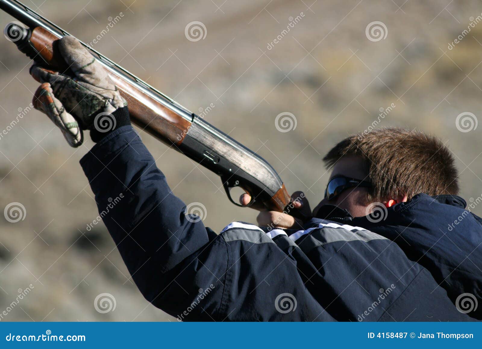 Teenage Boy Shooting stock image. Image of shotgun, shooting - 4158487