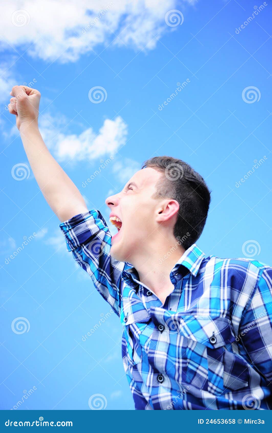 Teenage boy shouting stock photo. Image of call, screech - 24653658
