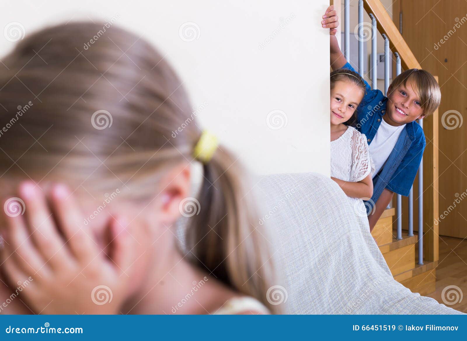 Teenage Boy with Sisters Playing Hide-and-go-seek Stock Image - Image ... Teenage Boy with Sisters Playing Hide-and-go-seek Stock Image - Image ...