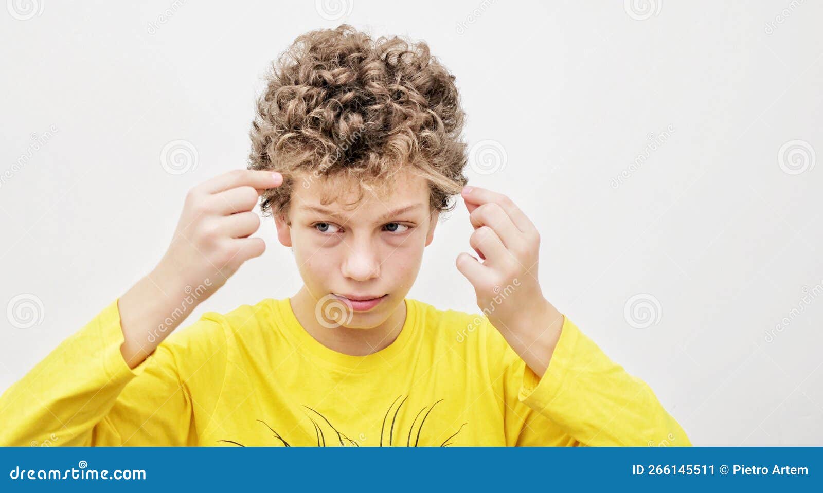 Teenage Boy Squeezes Acne while Looking at Phone. the Problem of ...