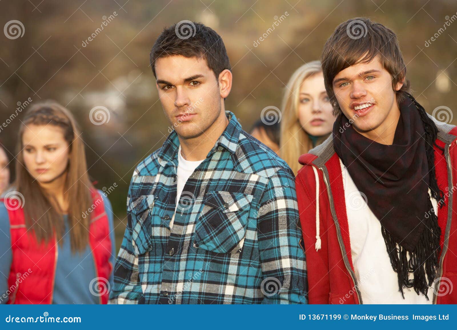 Teenage Boy Surrounded by Friends Stock Image - Image of field, person ...
