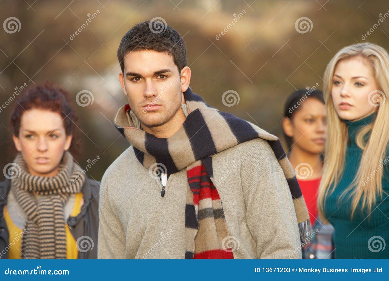 Teenage Boy Surrounded by Friends Stock Image - Image of couple ...