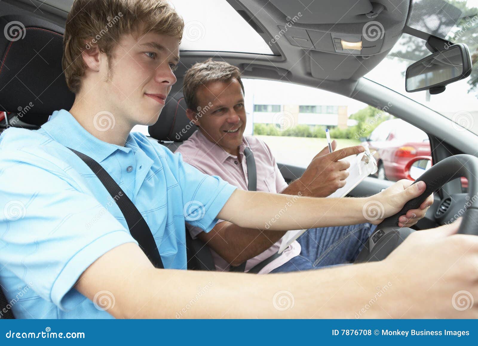 Teenage Boy Taking a Driving Lesson Stock Photo - Image of automobile ...