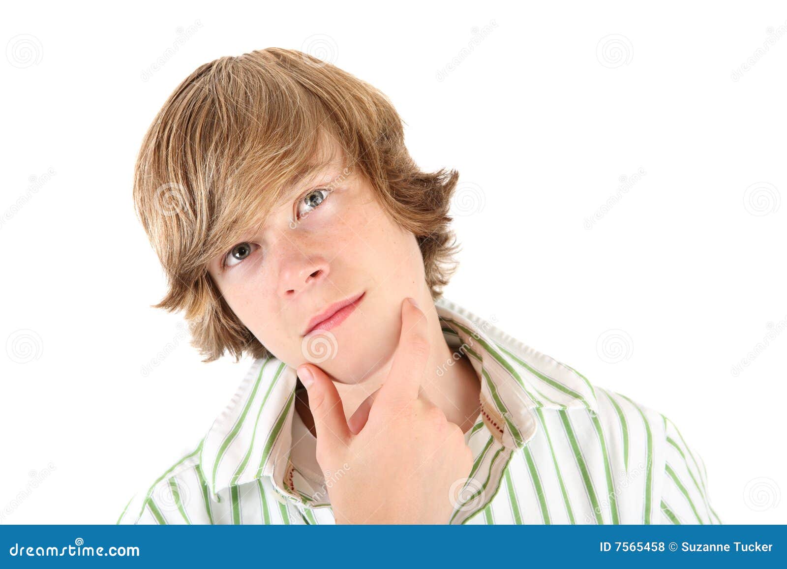 Teenage boy thinking stock photo. Image of attractive - 7565458
