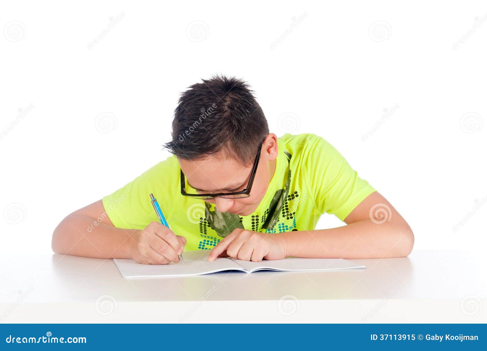 Teenage boy stock image. Image of sitting, work, exam - 37113915