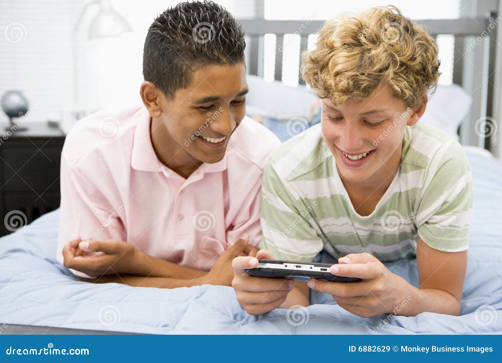 Teenage Boys Playing Video Games Stock Image - Image of caucasian ...
