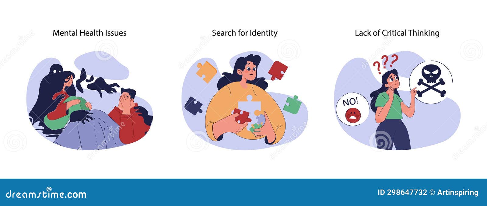 Teenage Challenges Set. Flat Vector Illustration Stock Illustration ... Teenage Challenges Set. Flat Vector Illustration Stock Illustration ...