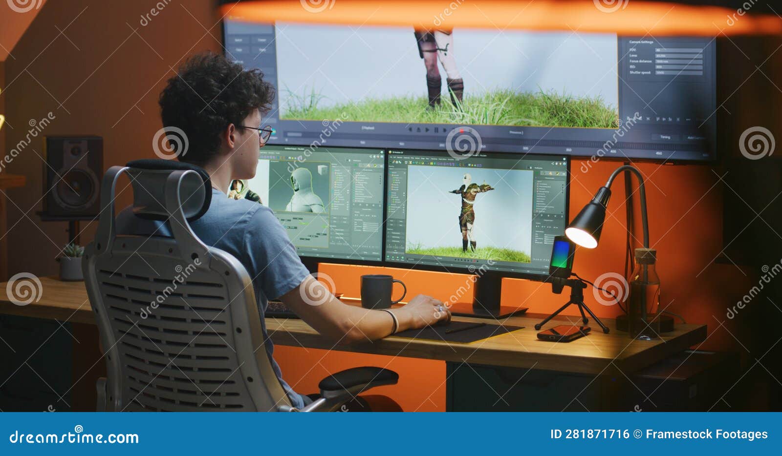 Teenage 3D Designer Draws Video Game Character, Creates Animation Stock ... Teenage 3D Designer Draws Video Game Character, Creates Animation Stock ...