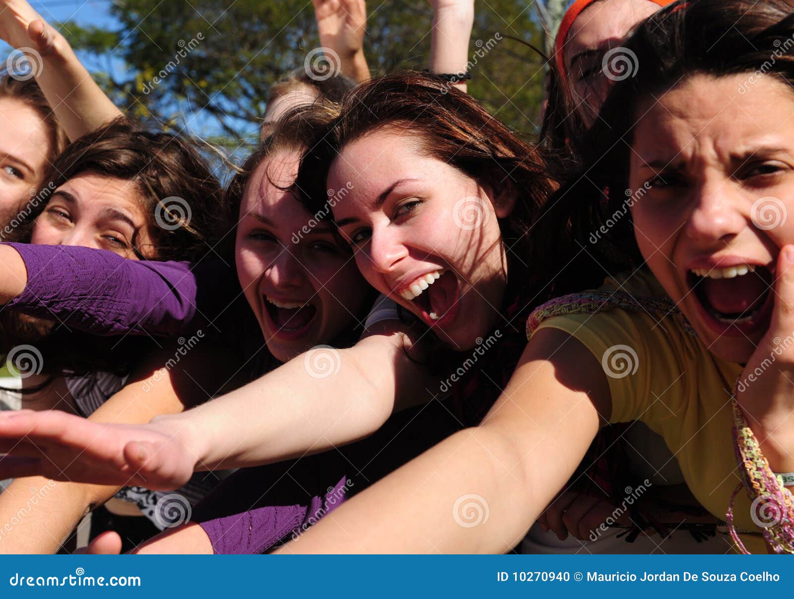 Teenage fans screaming stock photo. Image of celebration - 10270940