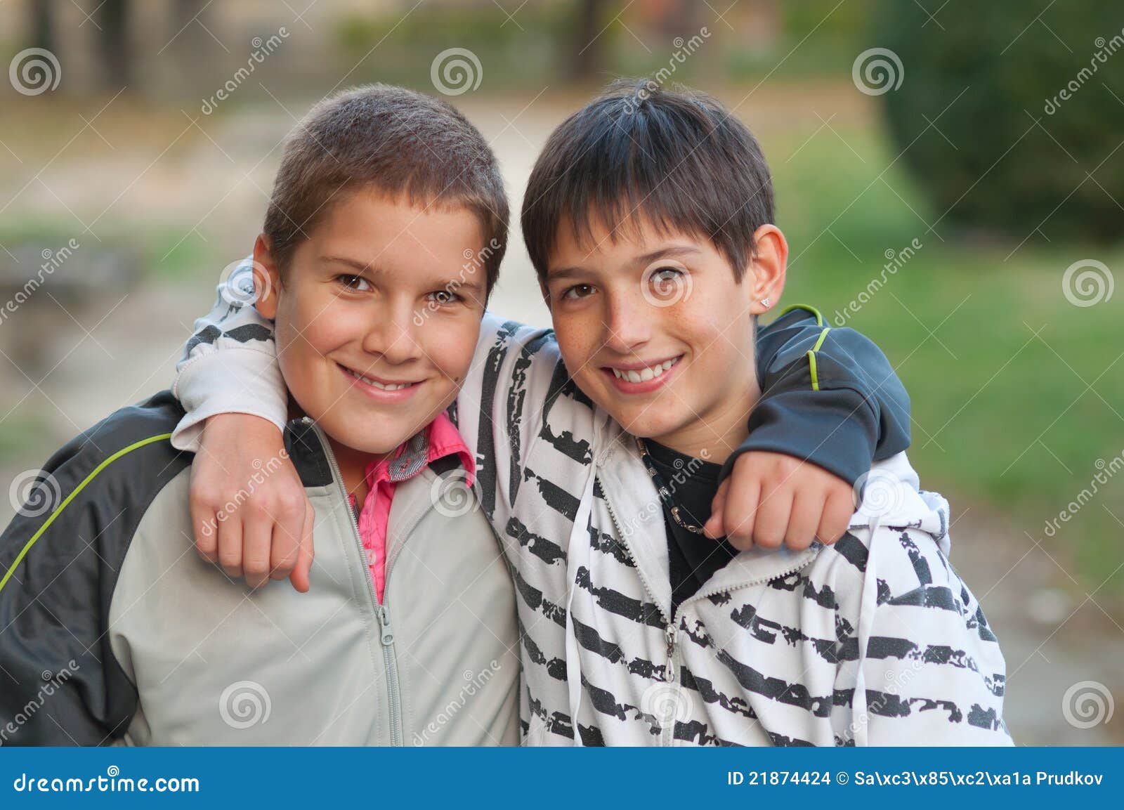 Teenage Friends Hugging Each Other Stock Photo - Image of outdoor, boys ...