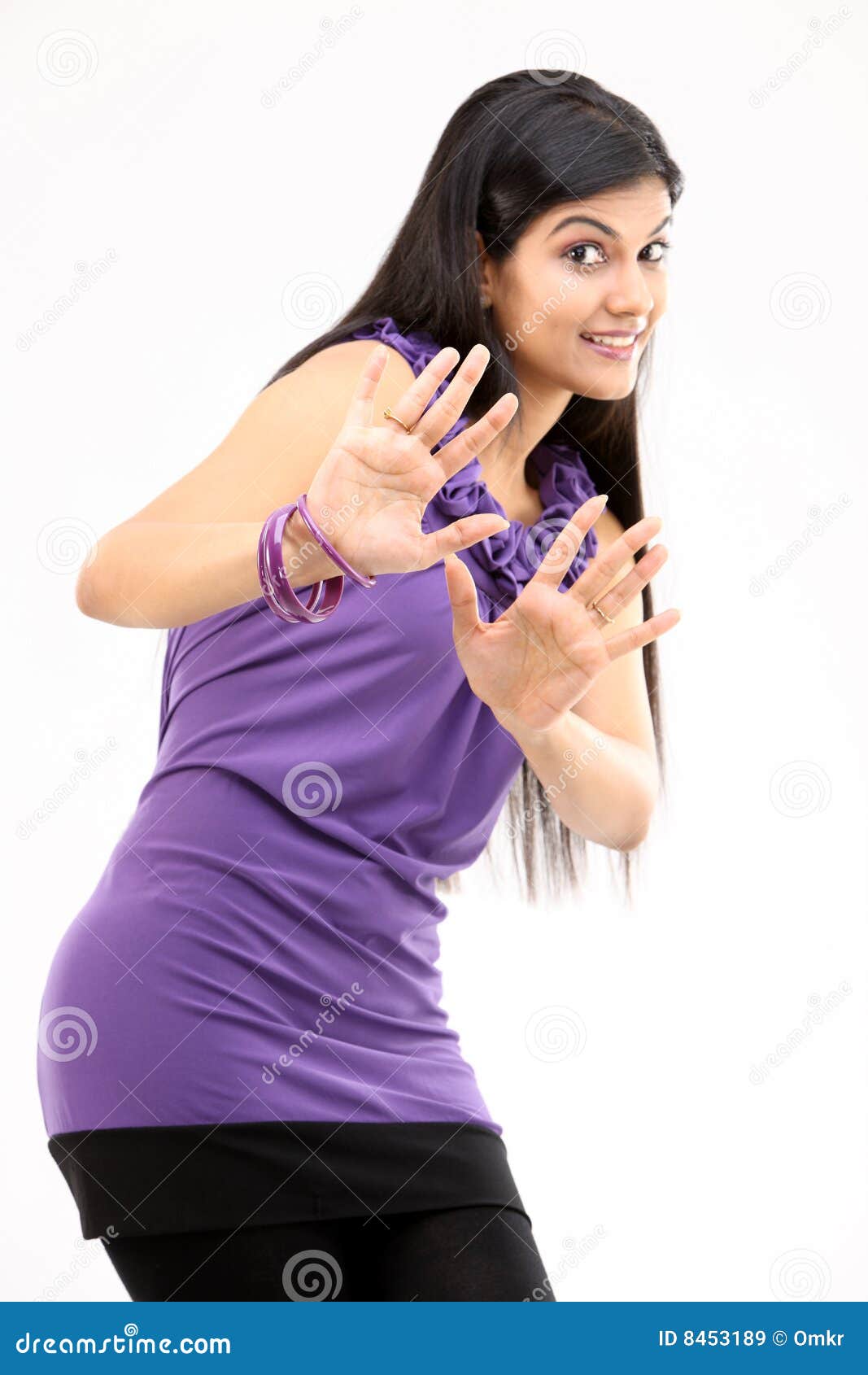 Teenage Girl in a Avoiding Posture Stock Image - Image of actions ...