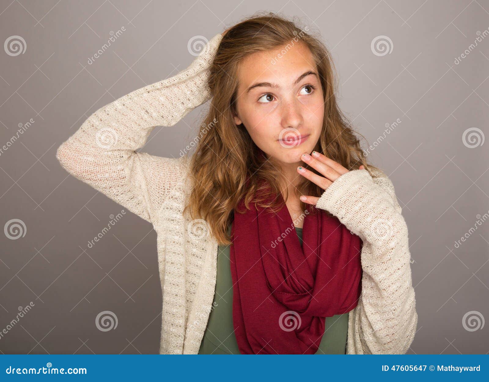 Teenage Girl with a Curious Expression Stock Image - Image of ...