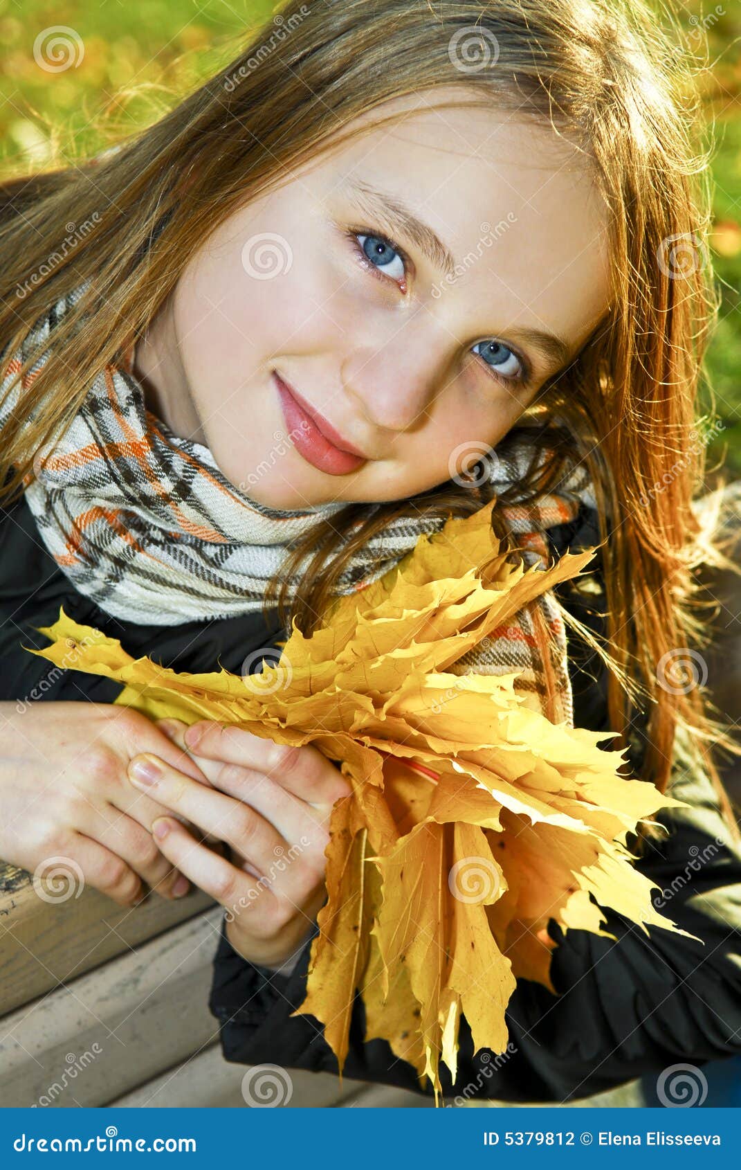 Teenage girl in the fall stock photo. Image of beautiful - 5379812
