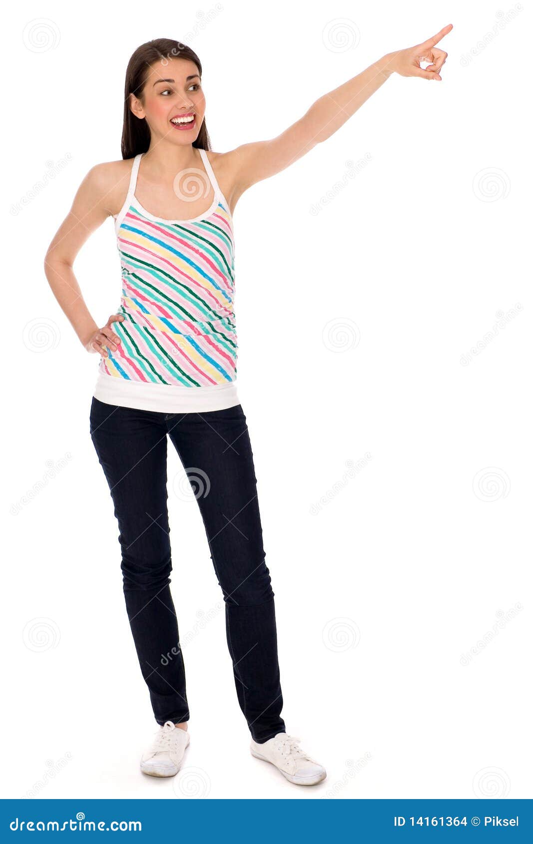 Teenage girl pointing stock photo. Image of female, beautiful - 14161364