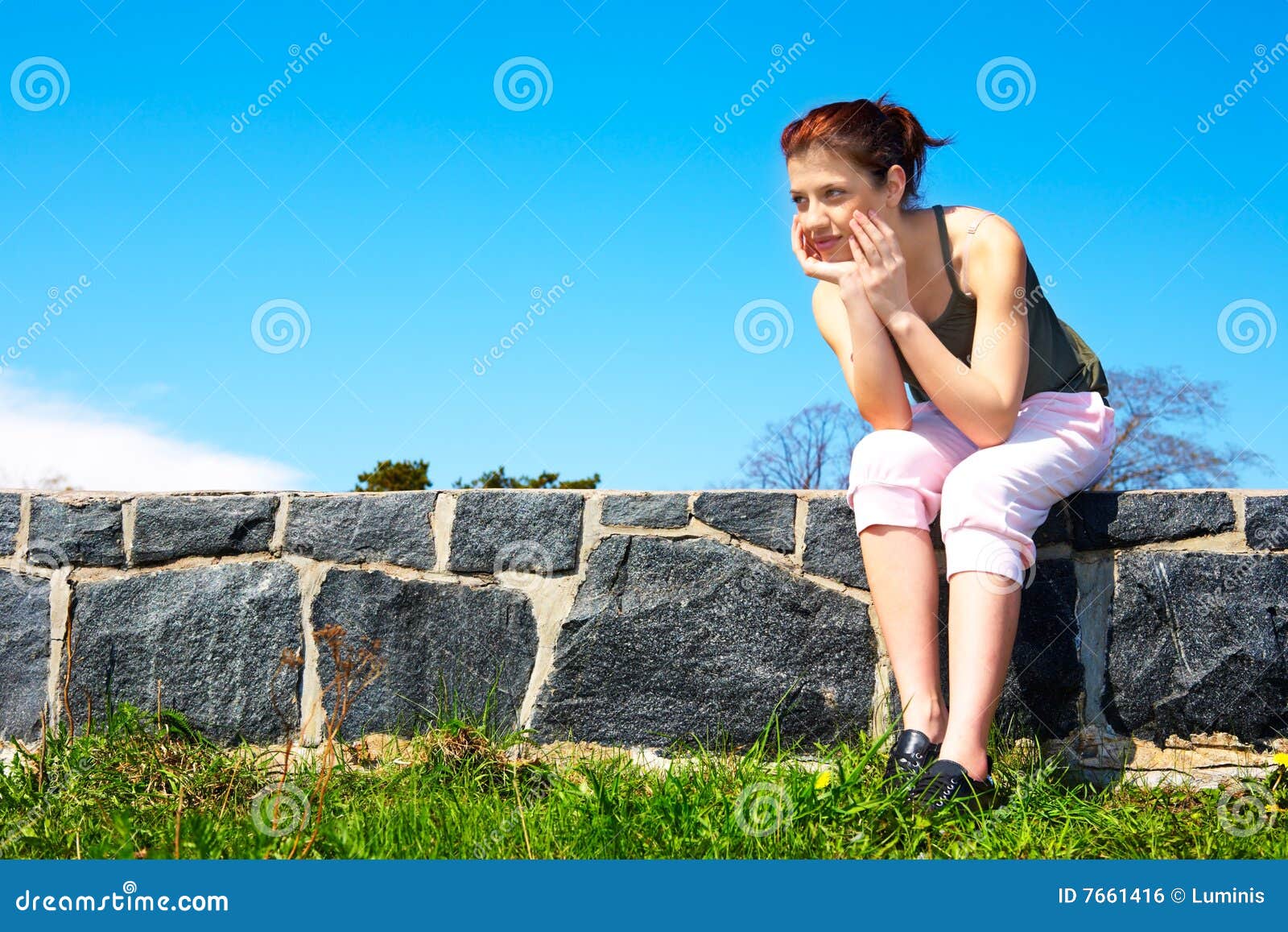 Teenage Girl Resting stock photo. Image of daydreaming - 7661416