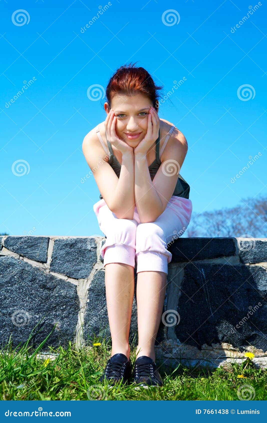 Teenage Girl Resting stock photo. Image of sitting, happiness - 7661438