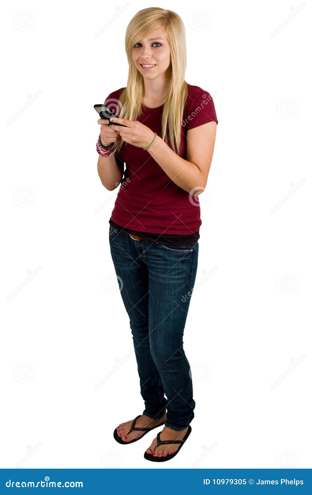 Teenage Girl Sending a Text Message Stock Image - Image of girl, text ...