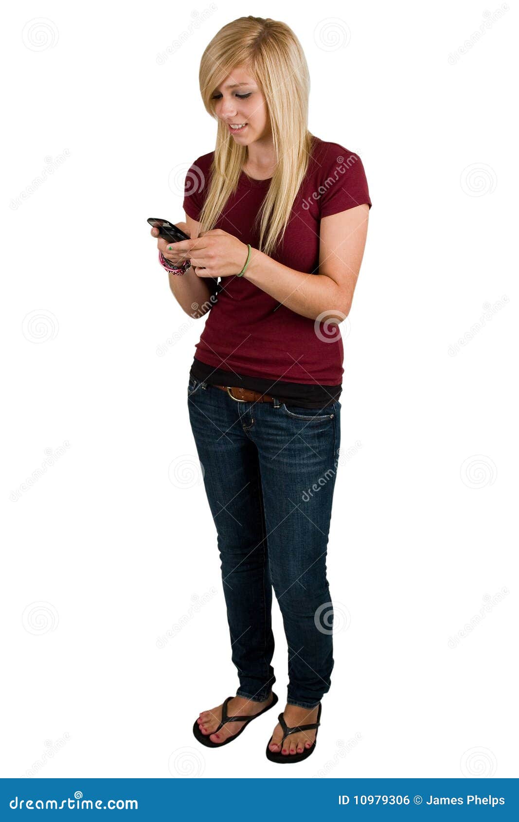 Teenage Girl Sending a Text Message Stock Photo - Image of women, teen ...