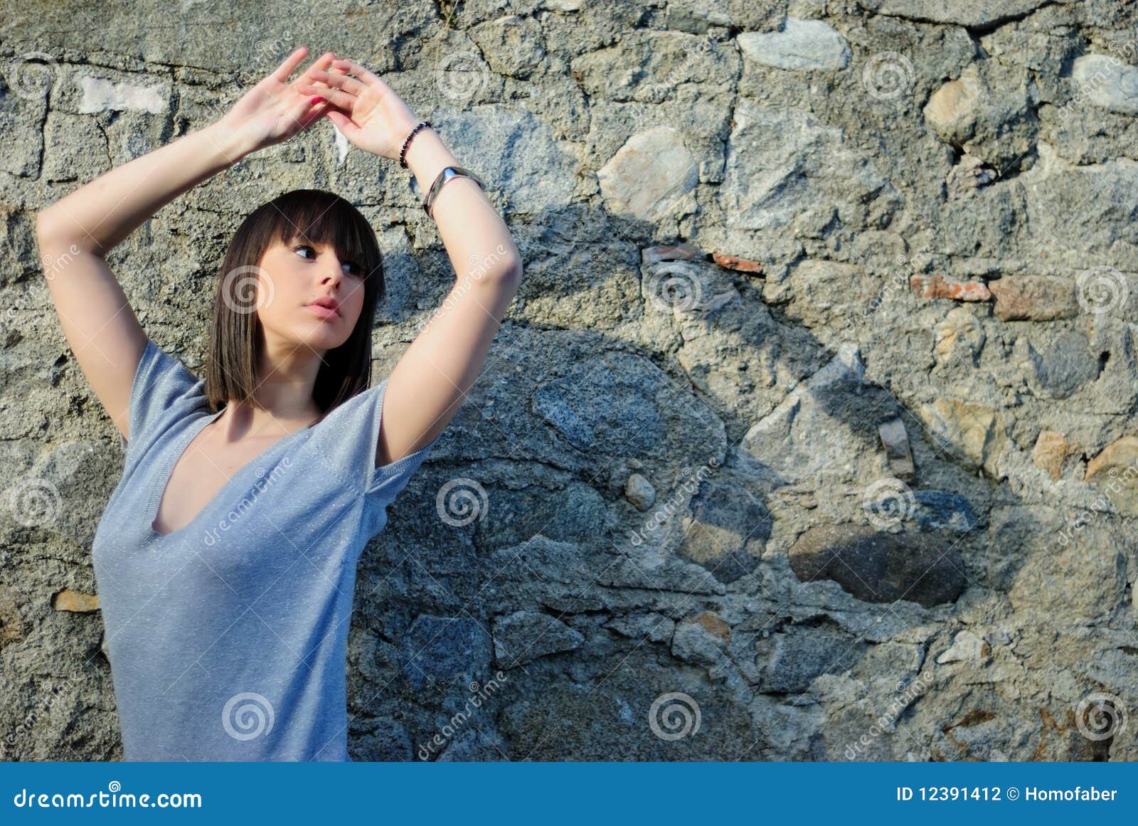 Teenage girl with shadow stock photo. Image of cute, model - 12391412