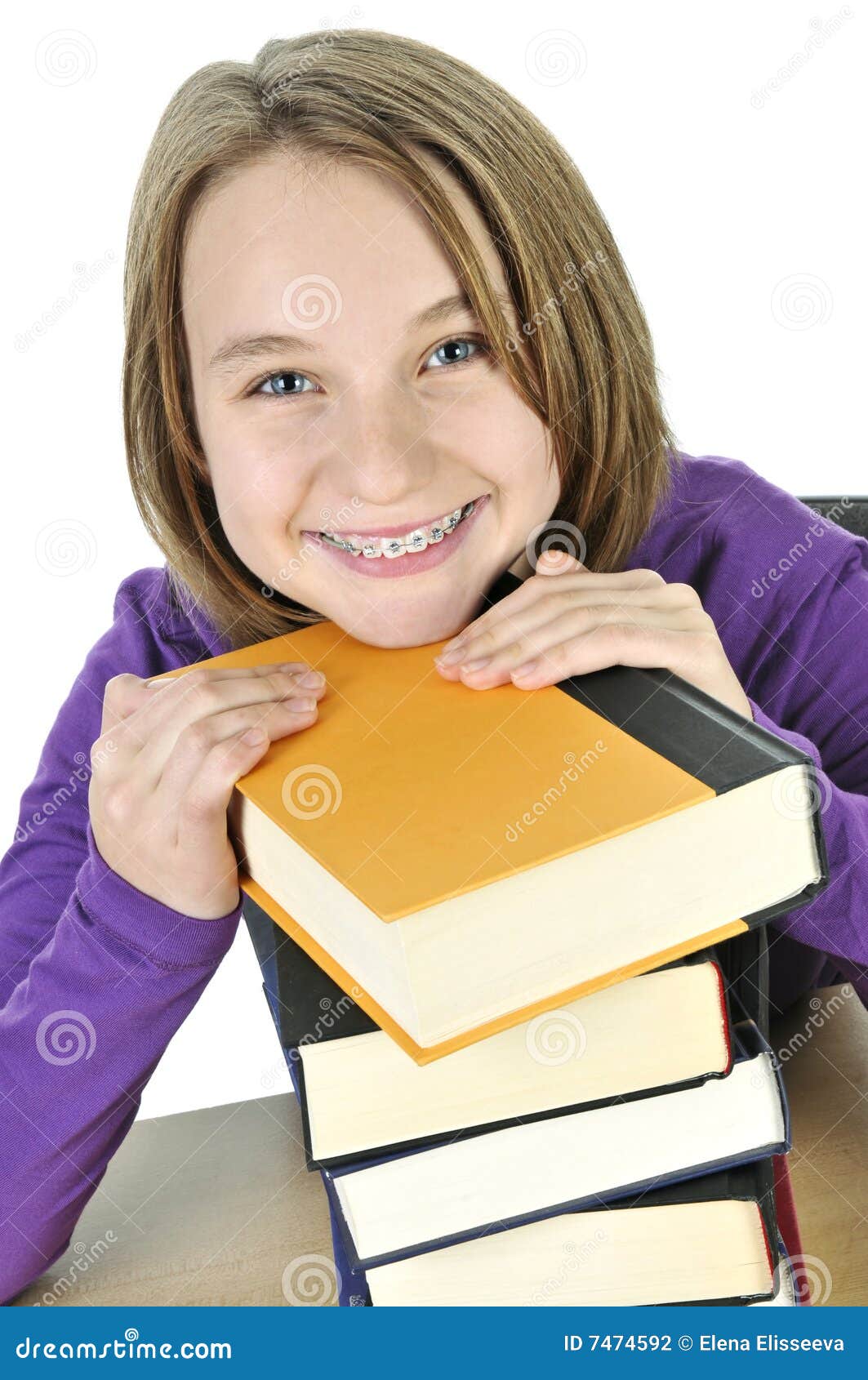 Teenage girl studying stock photo. Image of diligent, school - 7474592