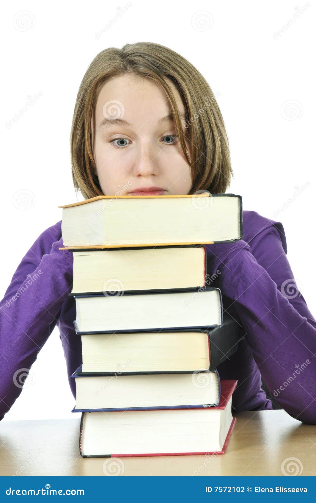 Teenage girl studying stock photo. Image of people, project - 7572102