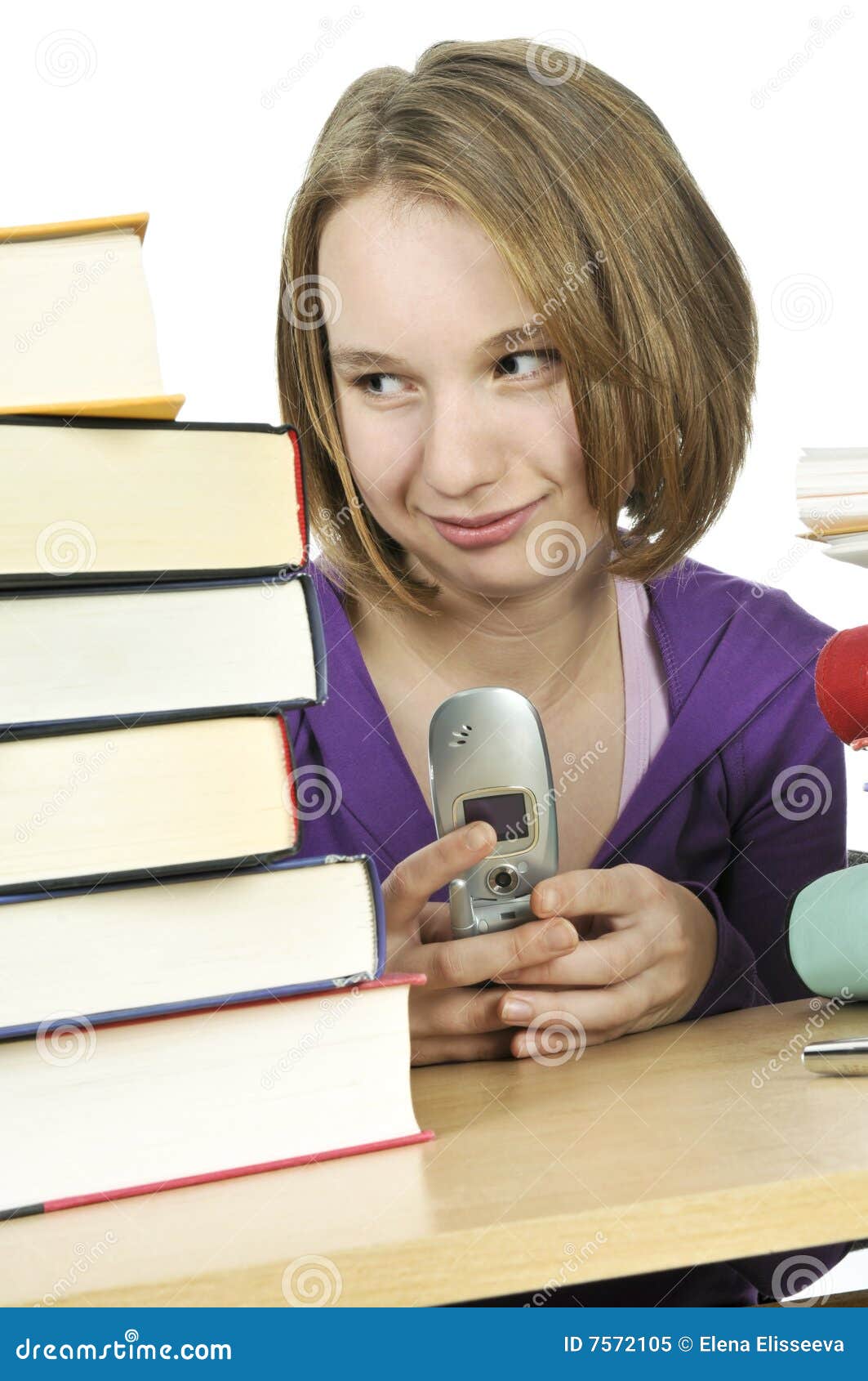 Teenage girl studying stock image. Image of book, homework - 7572105