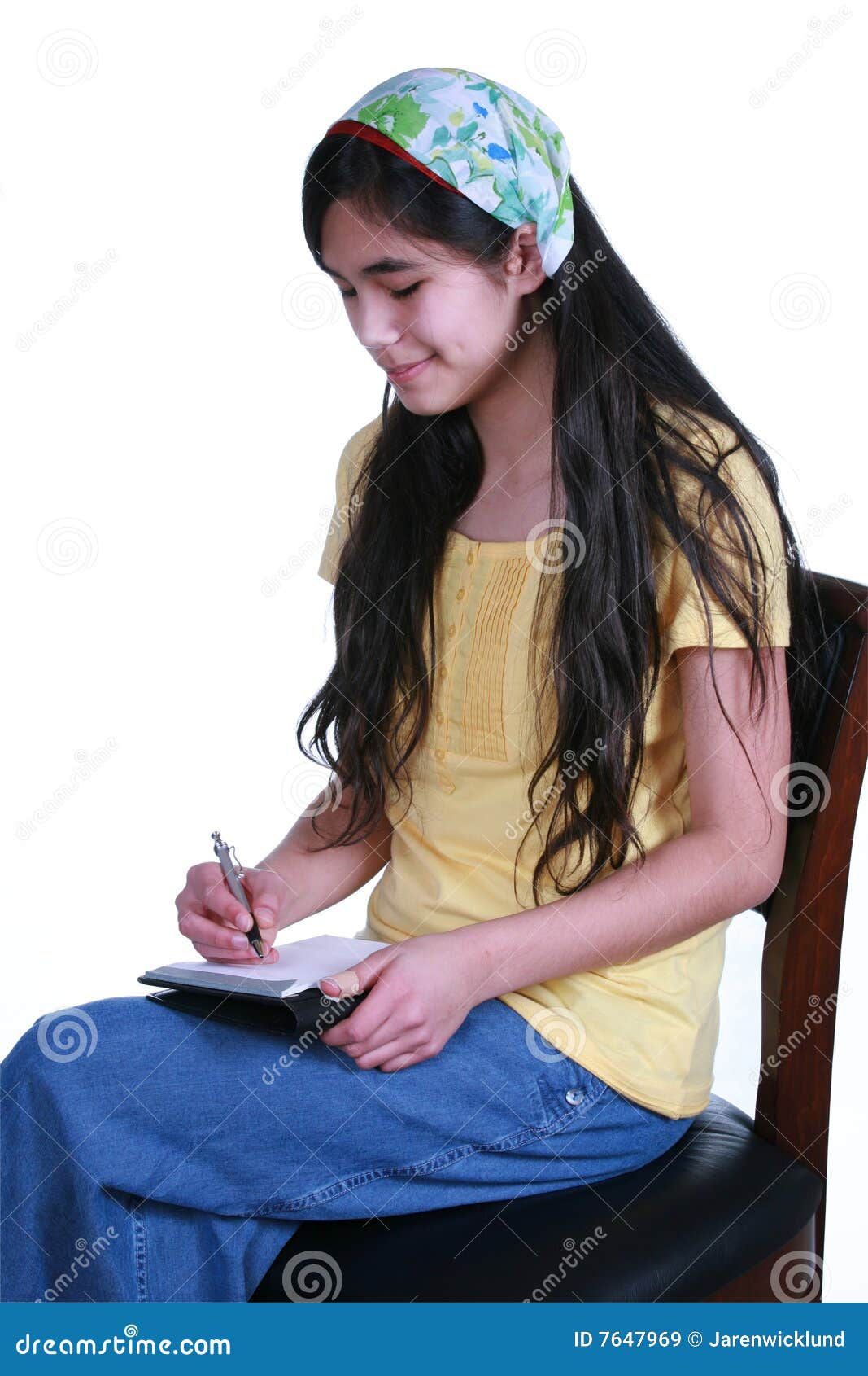Teenage Girl Taking Notes Royalty-Free Stock Photo | CartoonDealer.com ...