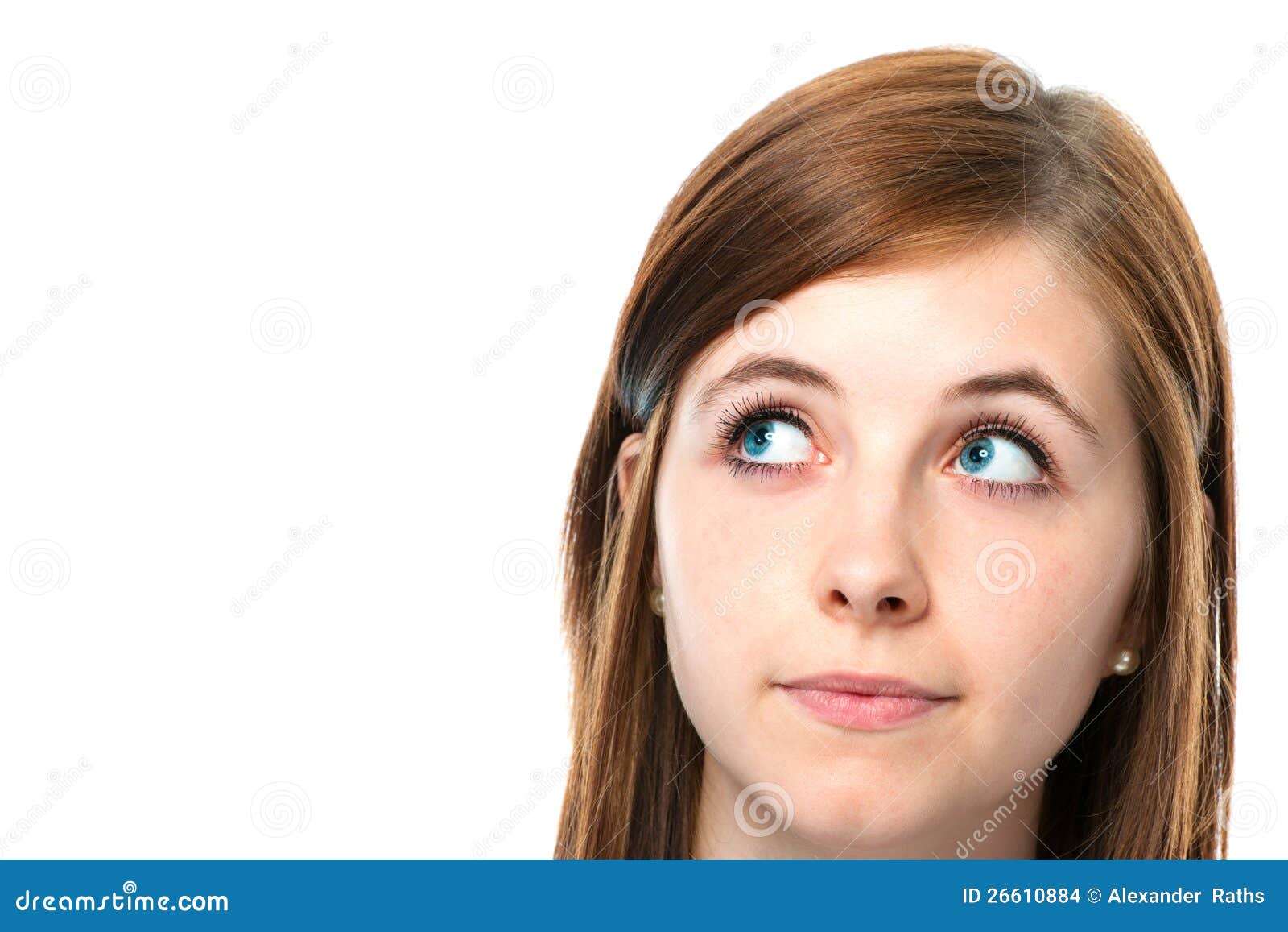Teenage girl is thinking stock photo. Image of cheerful - 26610884