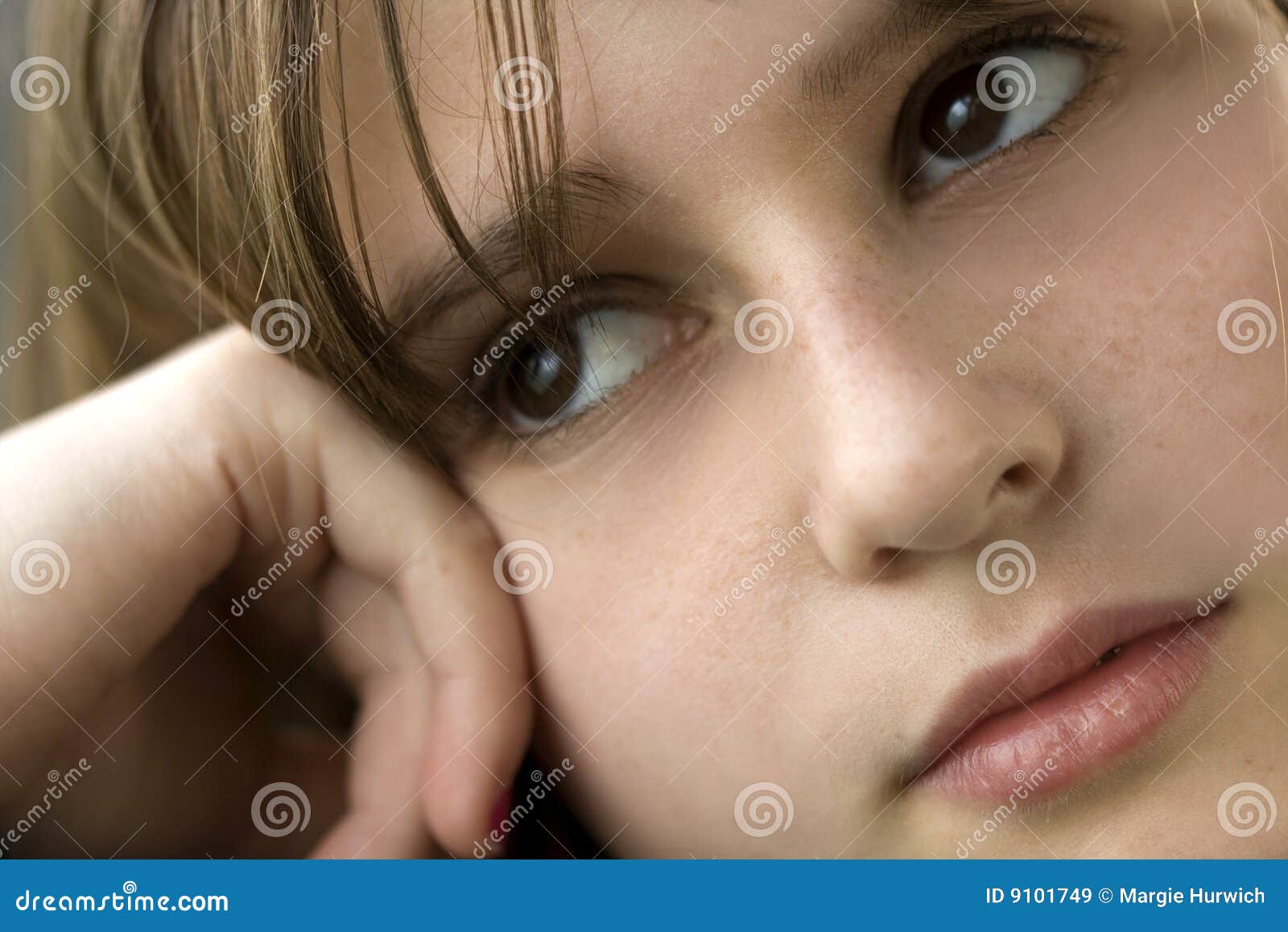 Teenage Girl in Thought stock image. Image of tween, thought - 9101749