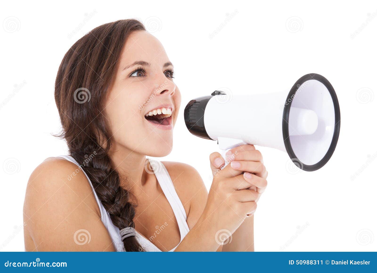 Teenage Girl Using Megaphone Stock Image - Image of shouting, youth ...
