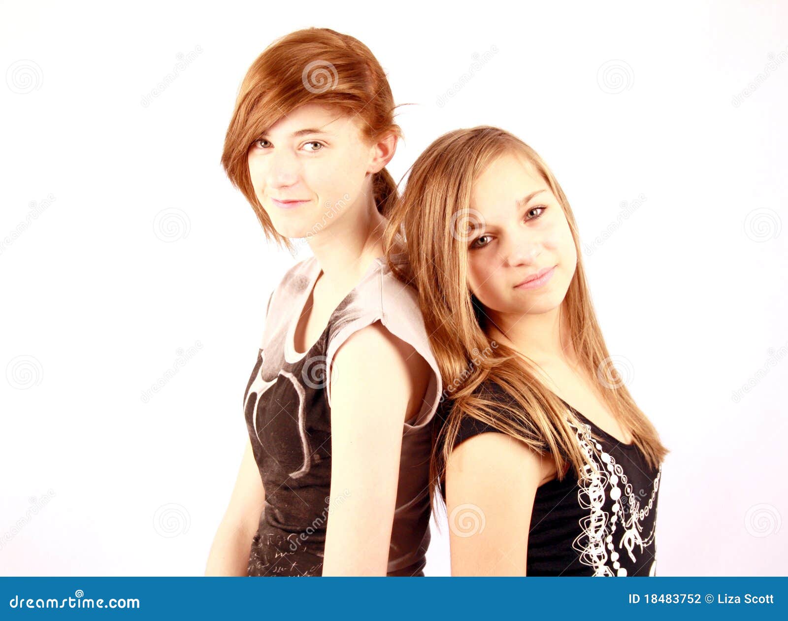 Teenage girls in studio 5 stock photo. Image of friends - 18483752