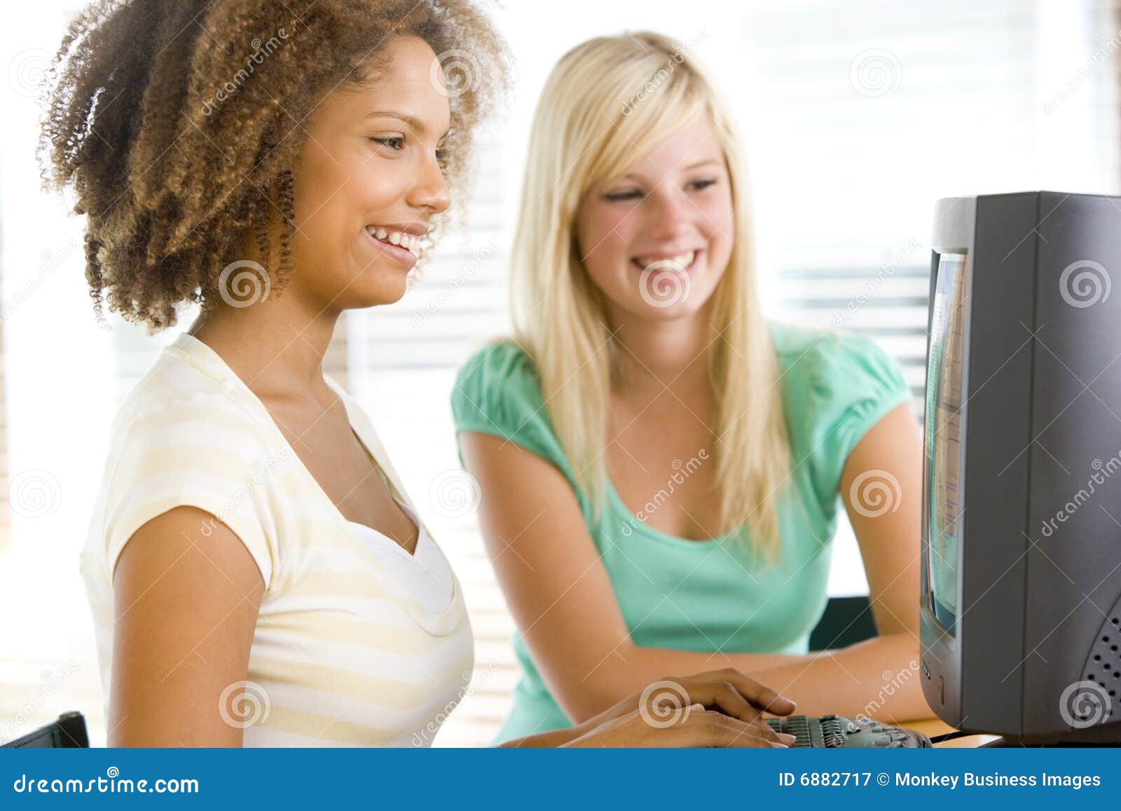 Teenage Girls Using Desktop Computer Stock Image - Image of connection ... Teenage Girls Using Desktop Computer Stock Image - Image of connection ...