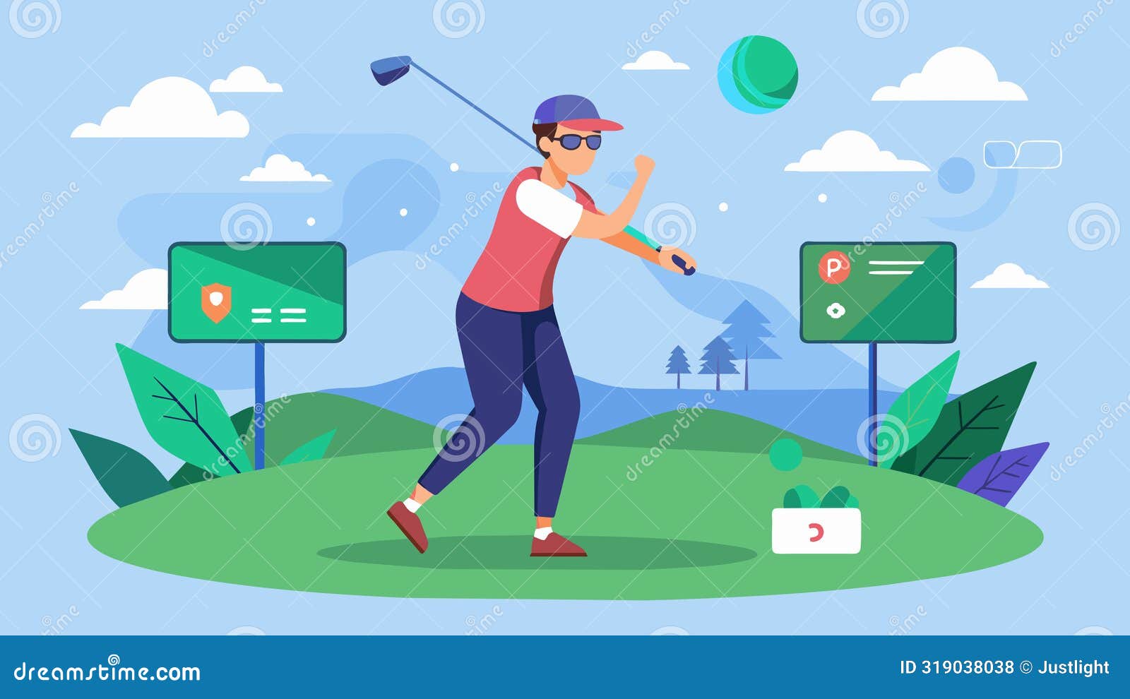 A Teenage Golfer Practicing Their Swing and Getting Realtime Feedback ...