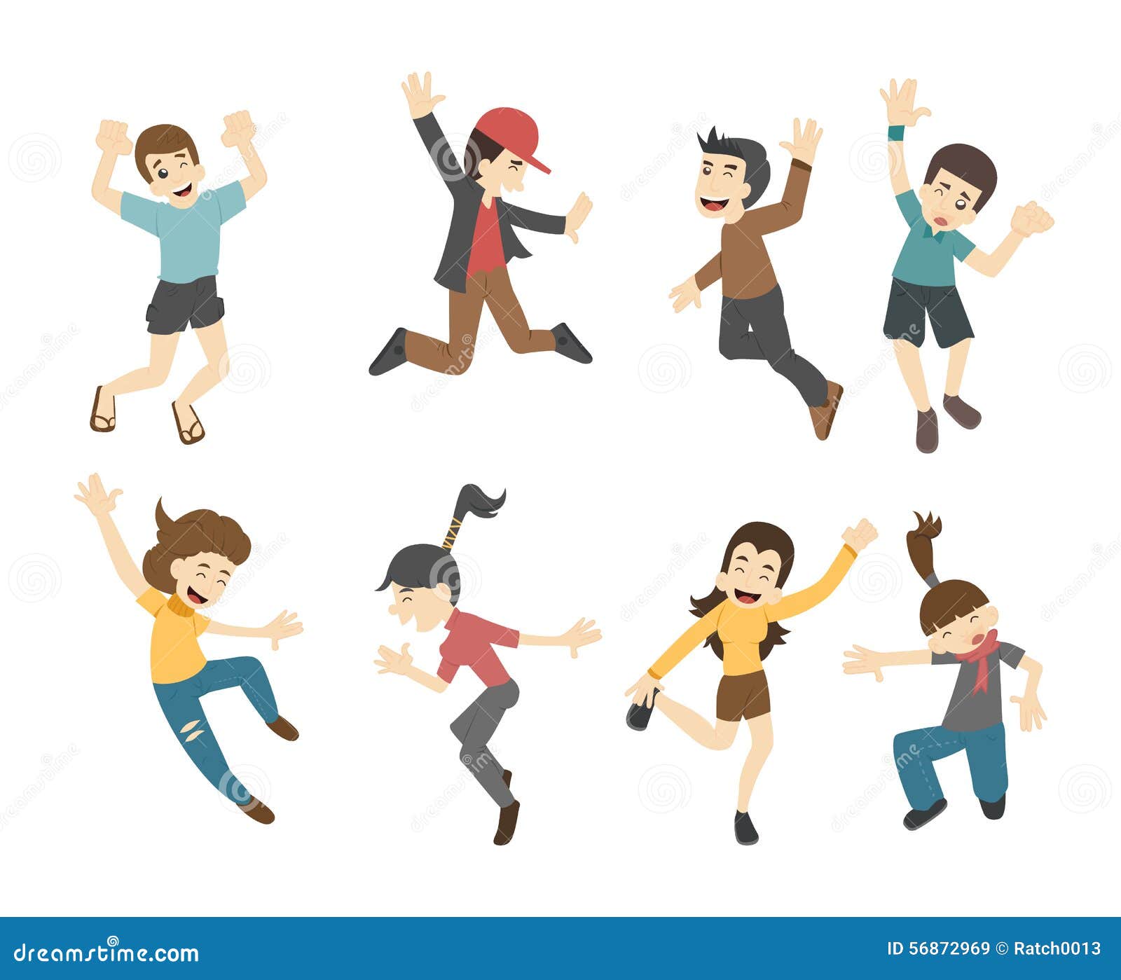Teenage Jumping Cartoon Vector | CartoonDealer.com #59011937