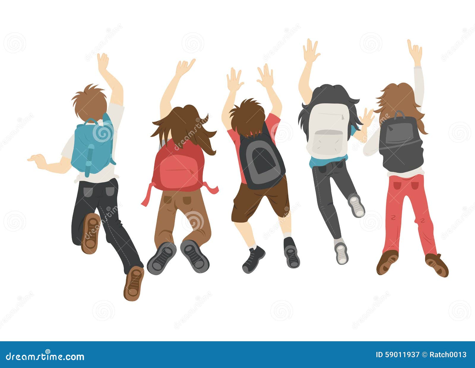 Teenage Jumping Cartoon Vector | CartoonDealer.com #59011937
