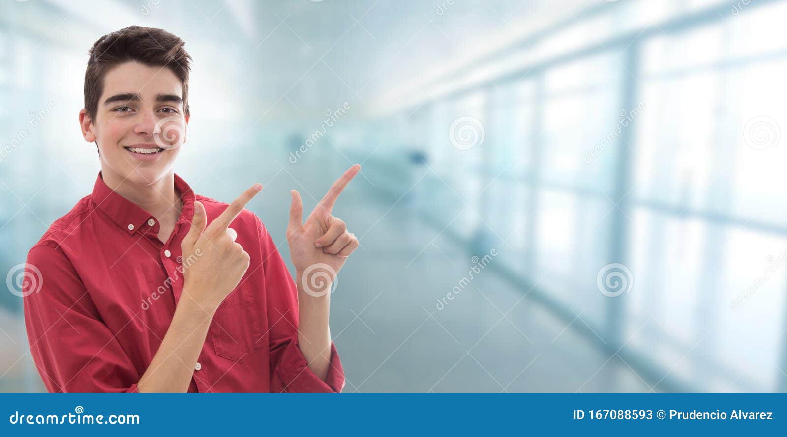 Teenage Man or Student Pointing Stock Image - Image of college ...